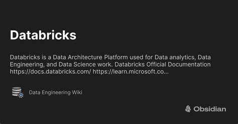 databricks data engineering wiki