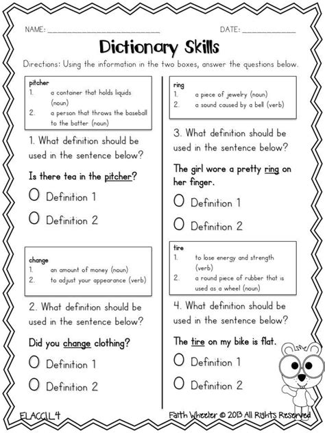 Dictionary Worksheets Dictionary Skills Worksheets