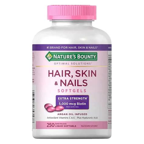 Natures Bounty Hair Skin And Nails 250 Softgels Relikart