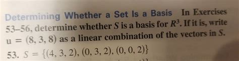 Solved Determining Whether A Set Is A Basis In Exercises Chegg