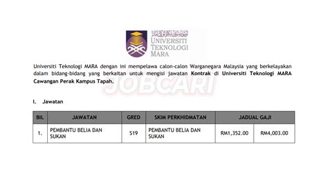 Jawatan Kosong Di Universiti Teknologi Mara Uitm Jobcaricom