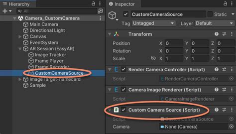 Camera Customcamera Easyar Sense Unity Plugin