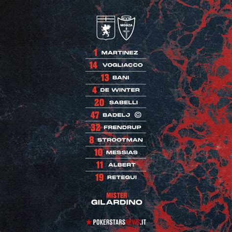 Genoa Monza Le Formazioni Ufficiali Canale Genoa