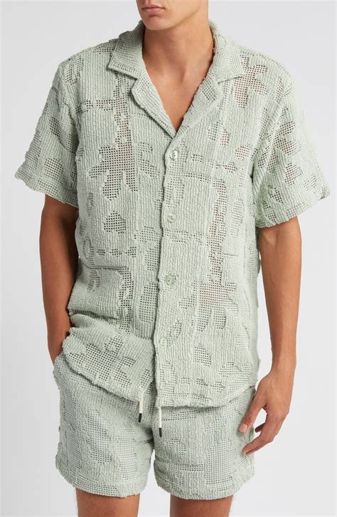Oas Calbanum Crochet Camp Shirt Nordstrom