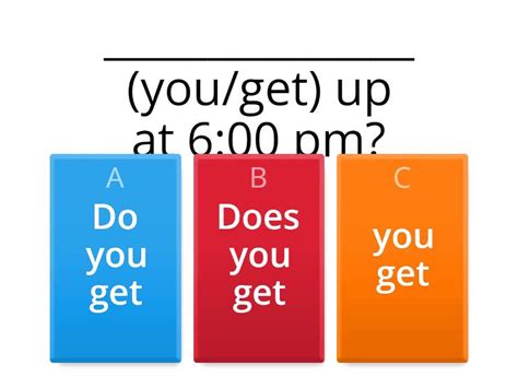 Practice Interrogativepresent Simple Quiz