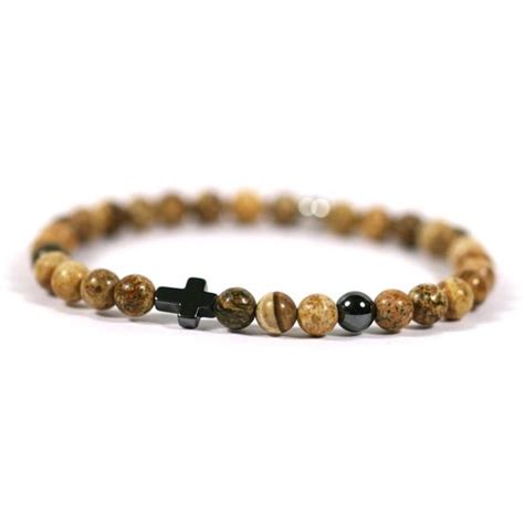 Heren Armband Edelsteen Jaspis 6mm Ibizamen 21cm Bol