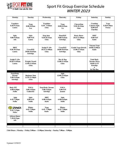 Group Ex Classes And Descriptions