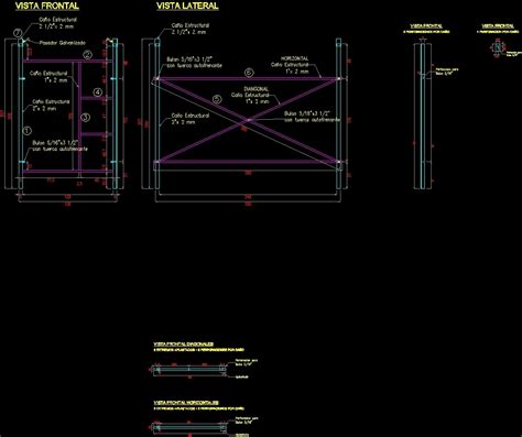 Tubular Scaffolding 250x135 Cm Dwg Detail For Autocad • Designs Cad