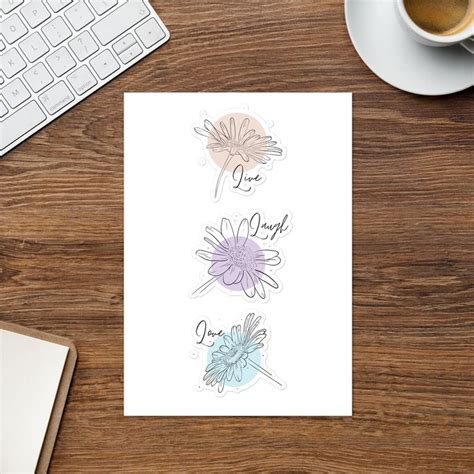 Live Laugh Love Sticker Sheet Floral Live Laugh Love Stickers