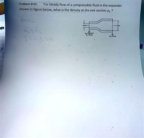 Problem 01 For Steady Flow Of A Compressible Fluid In The Expander Shown In Figure Below
