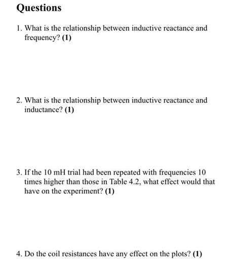 Solved 1 What Is The Relationship Between Inductive