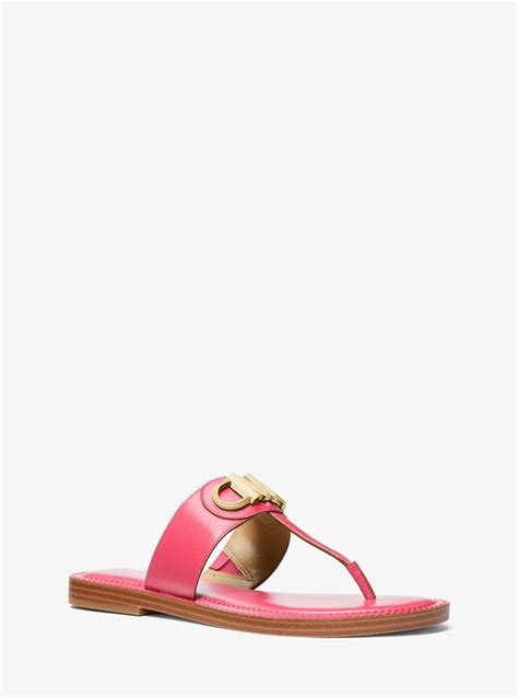 Michael Kors Parker Leather T Strap Sandal In Pink Lyst