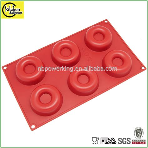 6 Cavity Savarin And Donut Silicone Mold And Baking Pan High Quality 6