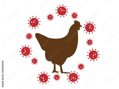 Vetor Do Stock Avian Influenza Vector Illustration Bird Flu Virus