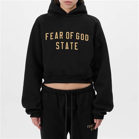 Fear Of God Essentials Heavy Fleece State Hoodie Cropped Hoodies Usc