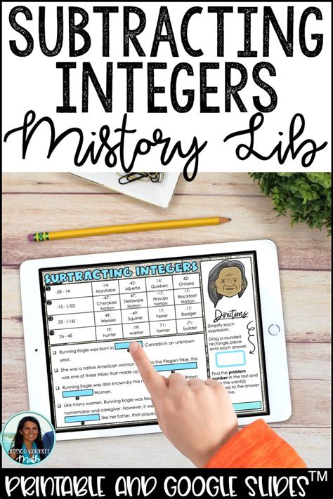 Subtracting Integers Activity Integers Activities Subtracting Integers Subtracting Integers