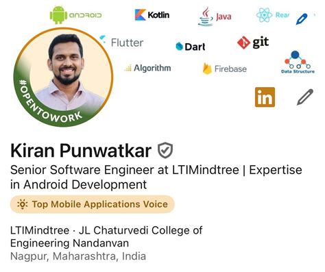 Kiran Punwatkar On Linkedin Badge Topvoice Recognition