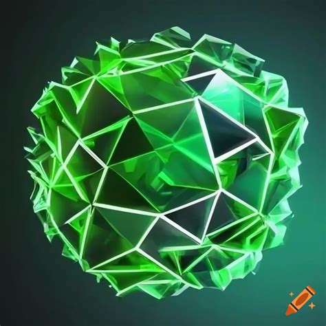 3d Render Of Neon Glass Geometric Shard Explosion Formation On Craiyon