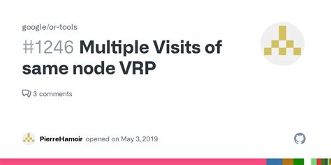 Multiple Visits Of Same Node VRP Issue Google Or Tools GitHub