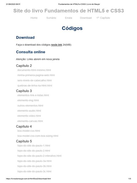 Fundamentos De Html5 E Css3 Livro Do Maujor Pdf