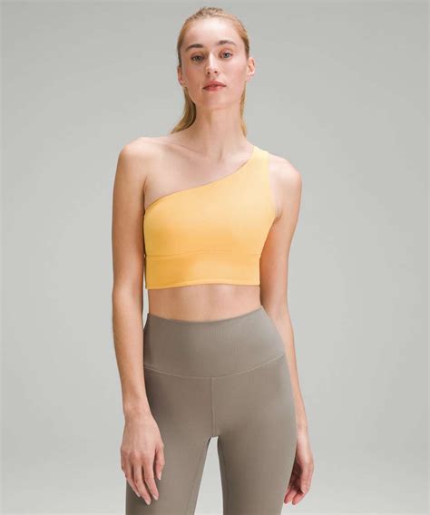 Lululemon Align Asymmetrical Bra Light Support Ab Cup Mango Dream