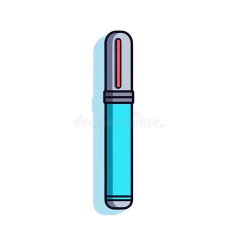 Vector Icon Of A Blue Lighter With A Red Light On Top Isolated On A White Background Stock