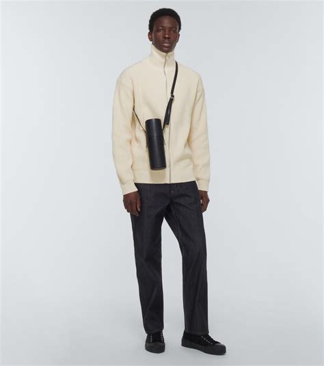 Jil Sander Zip Up Cotton Jacket In Natural Modesens