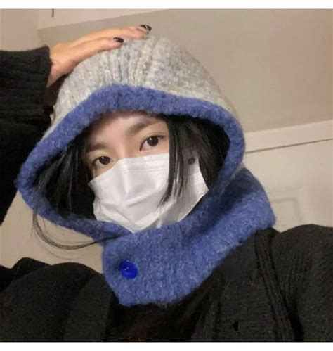 겨울 넥워머 바라클라바 니트 모자 여성용 필링 방지 가을 헤드기어 비니 성인 귀마개 스카프 티몬
