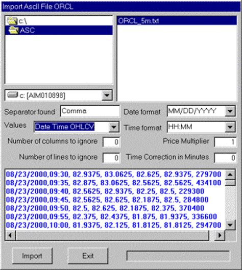 Import Ascii Data