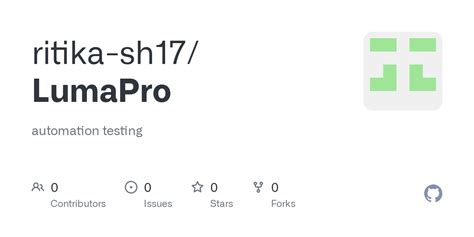 GitHub Ritika Sh LumaPro Automation Testing