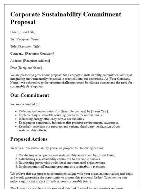 Letter Template For Environmental Sustainability Proposal Free Samples In Pdf Letterin