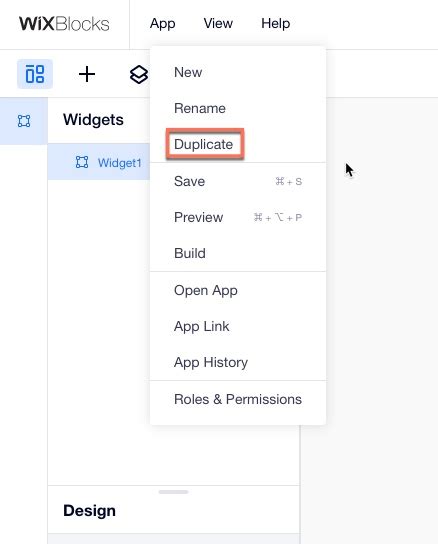 duplicate a blocks app