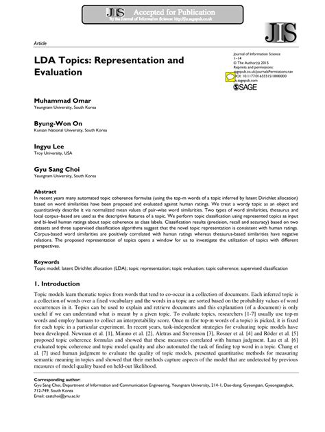 pdf lda topics representation and evaluation