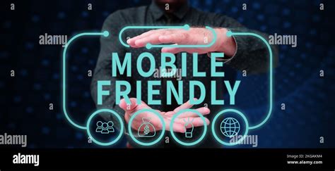 Conceptual Display Mobile Friendly Business Idea Website Is Designed To Display On A Mobile