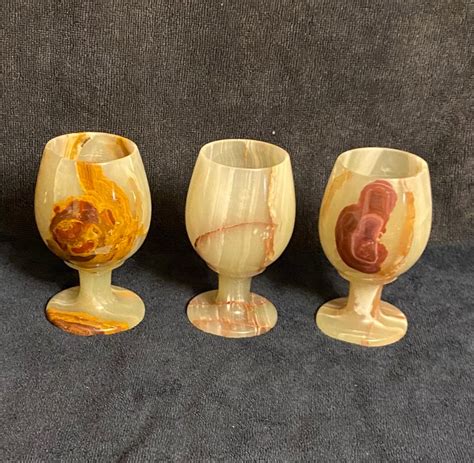 Onyx Goblets Marble Stone Goblets Etsy