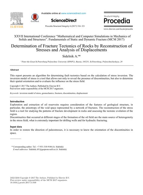 Pdf Determination Of Fracture Tectonics Of Rocks By Reconstruction Of Stresses And Analysis Of