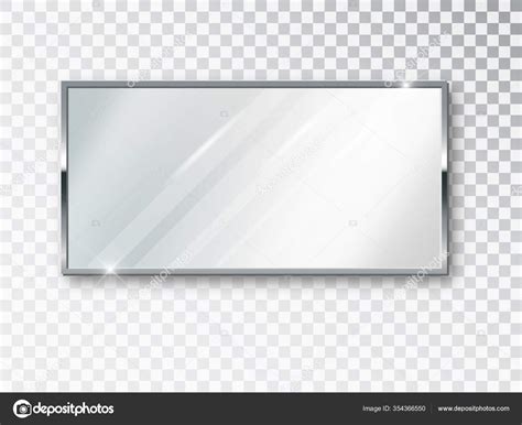 Mirror Rectangle Isolated Realistic Mirror Frame White Mirrors