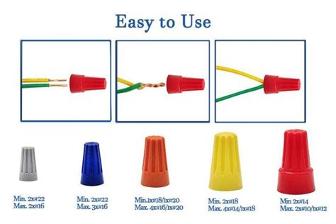 Electrical Wire Caps 1 Pc Per Order Insulating Insert Twist Wire Connector With Spring