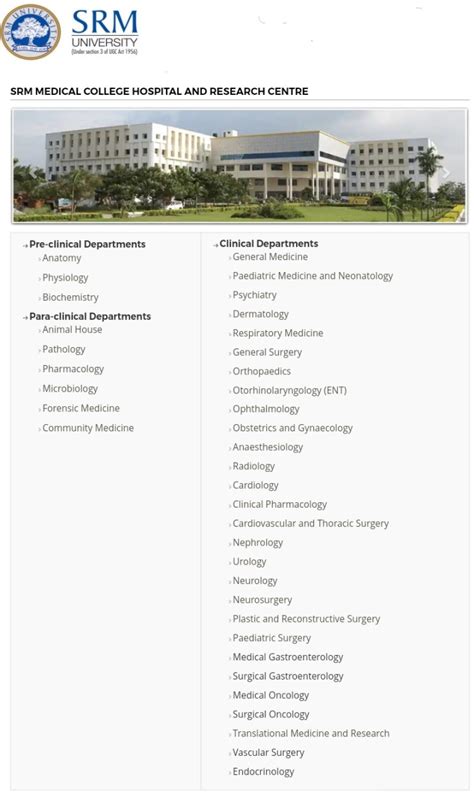 Mdms Admission In Srm Medical College And Hospital Chennai
