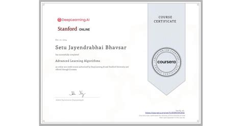 setu bhavsar on linkedin completion certificate for advanced learning