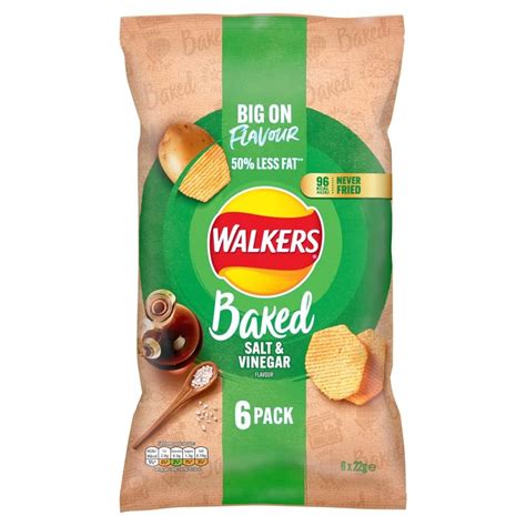Walkers Baked Salt And Vinegar Multipack Crisps 6x22g Rrp £2 Clearance Xl