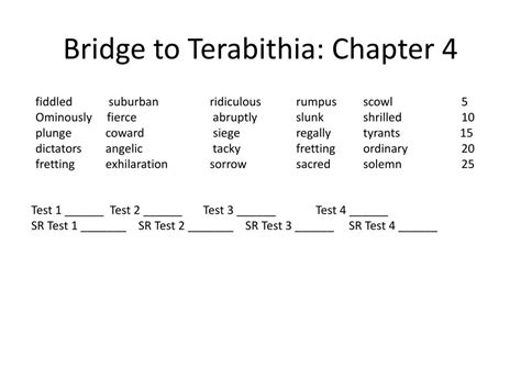 PPT Bridge To Terabithia Chapter 1 3 PowerPoint Presentation Free