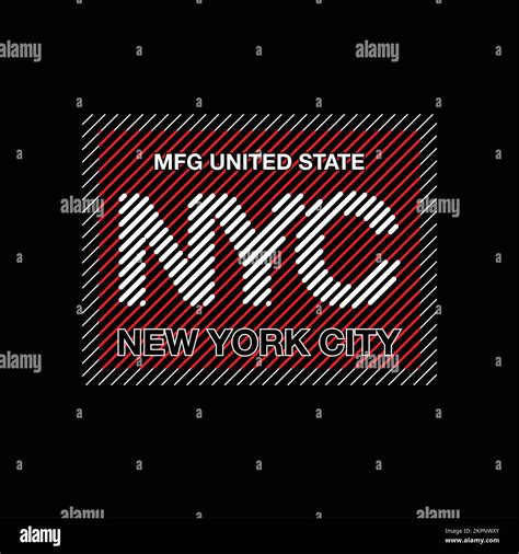 A Modern Graphic Vector Design With Nyc In White On A Red Background