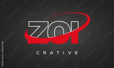 Zoi Letters Creative Technology Logo With 360 Symbol Vector Art Template Design Stock Vector
