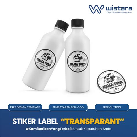 Jual Sticker Transparan Botol Minuman Anti Air Custom Shopee Indonesia