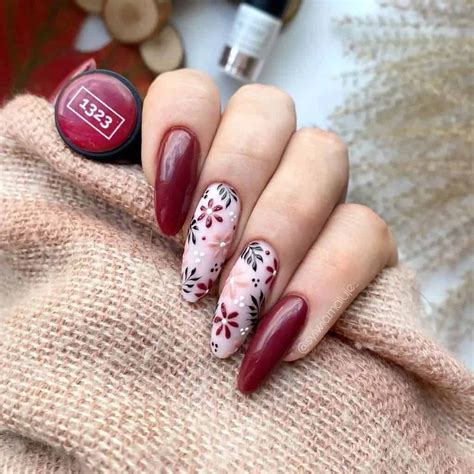 40 Unique Burgundy Nail Design Ideas Square And Coffin Oval And Almond