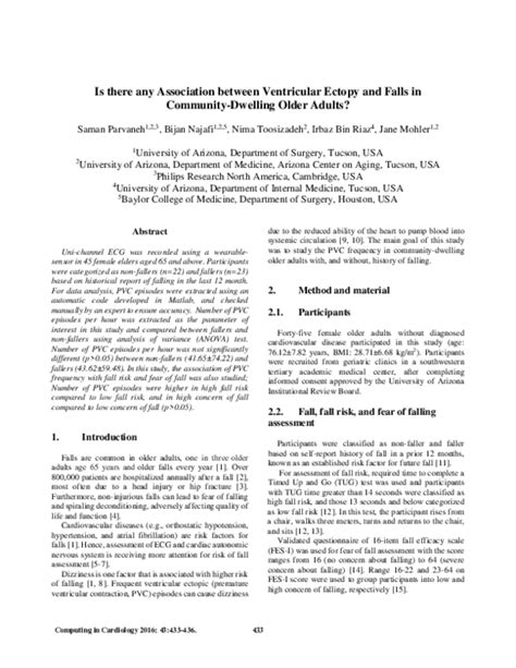 Pdf Is There Any Association Between Ventricular Ectopy And Falls In