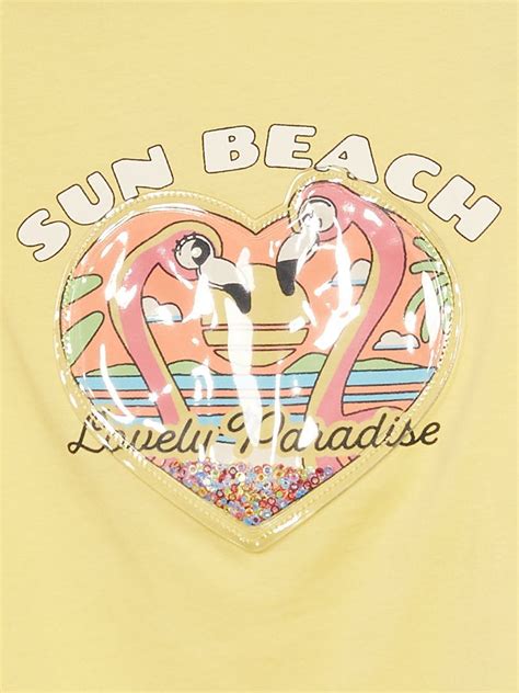 T Shirt Avec Animation Sequins Jaune Kiabi 700€
