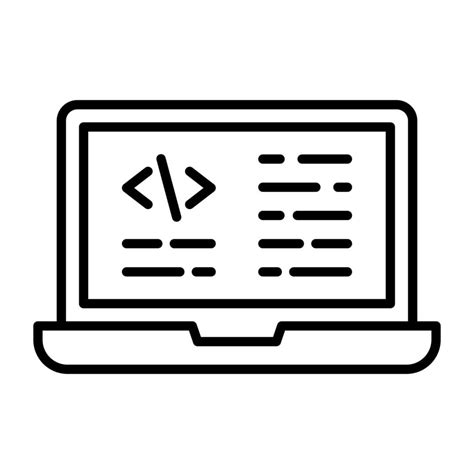 Laptop Coding Line Icon 4596592 Vector Art At Vecteezy