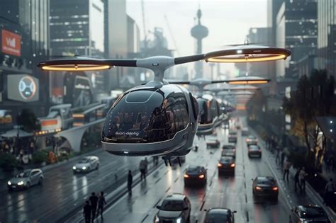 Premium Photo Urban Air Mobility Solutions For Reducing Traffic Congestion And Pollution
